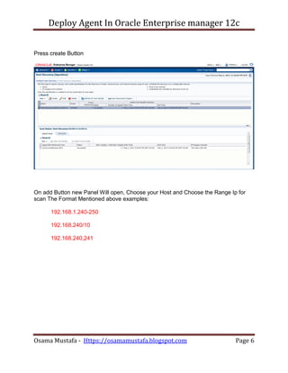 Deploy agent in em12c | PDF