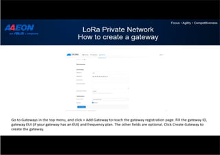 Deploy an offline, private LoRaWAN Network | PPT
