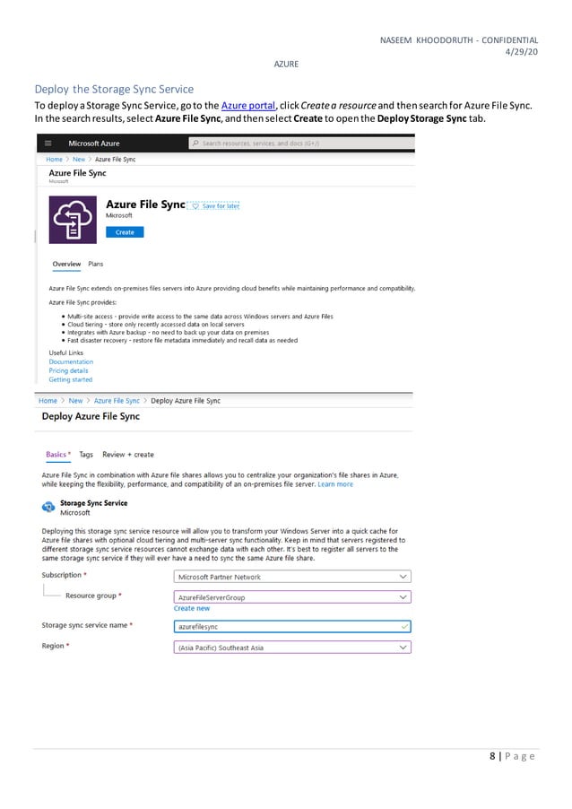 Azure File Share And File Sync Guide Beginners Edition Docx Cloud Computing Internet
