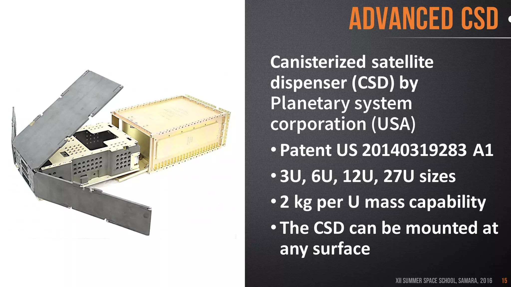 Deployers for nanosatellites | PDF