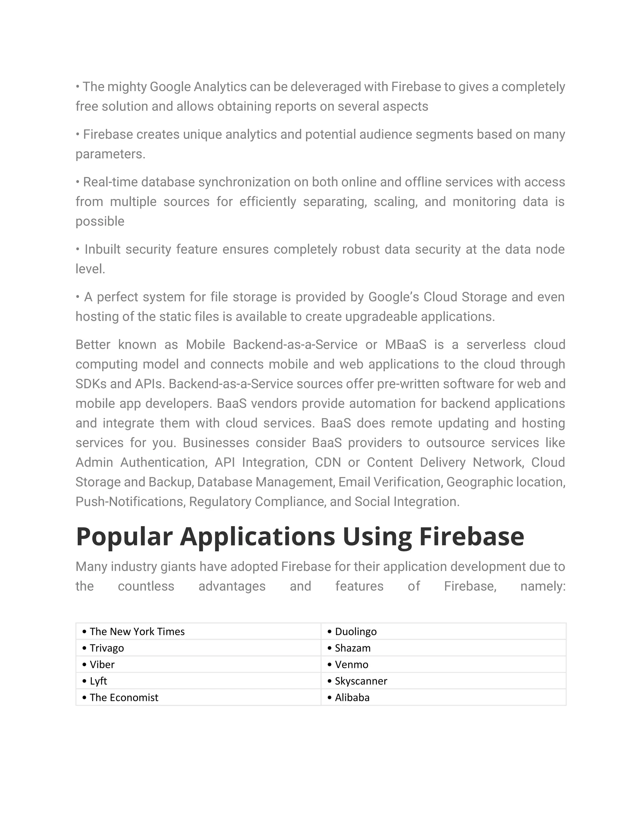 Deploy Firebase Backend As A Service Model For Application Development