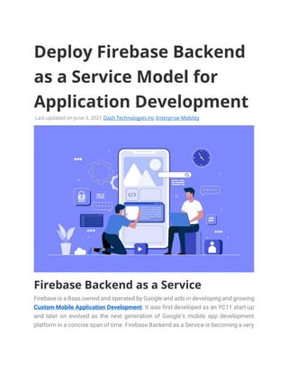 Deploy Firebase Backend as a Service Model for Application Development ...
