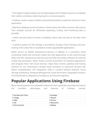 Deploy Firebase Backend as a Service Model for Application Development ...
