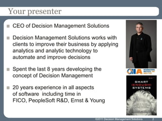 Deploying analytics with a rules based infrastructure pawcon sf 2011 | PPT