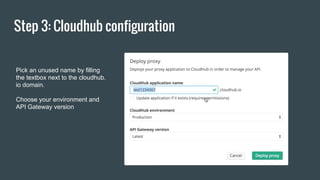 Deploying a proxy to cloudhub using api platform | PDF