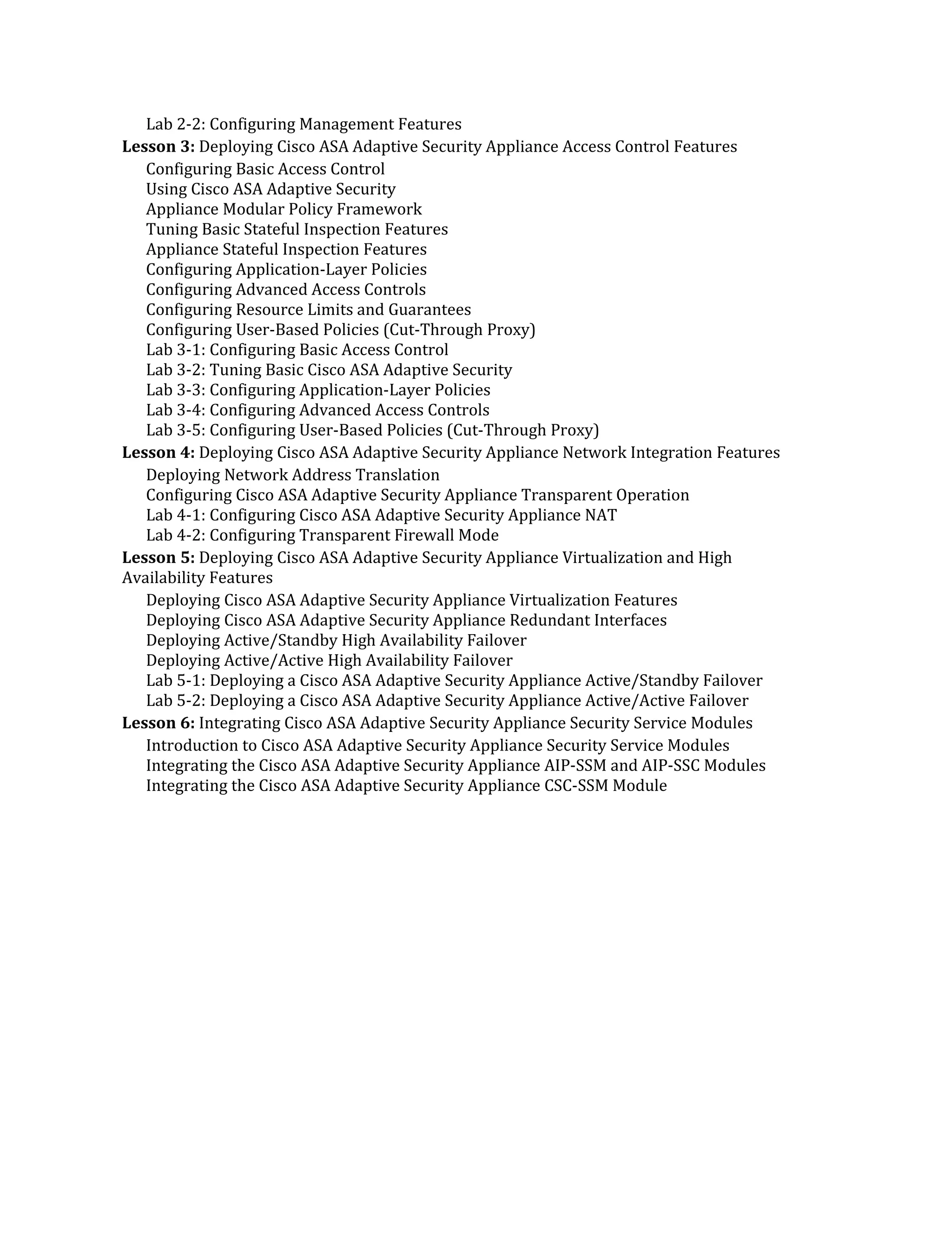 Deploying cisco asa firewall features | DOC