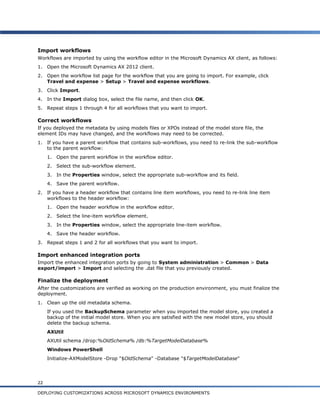 Deploying Customizations across Microsoft dynamics ax 2012 environments | PDF