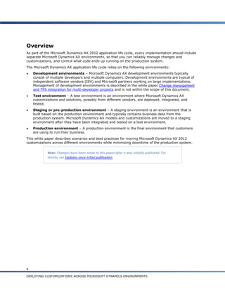 Deploying Customizations across Microsoft dynamics ax 2012 environments | PDF