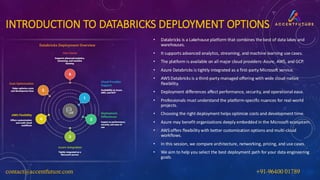 Databricks Deployment on Azure vs AWS: A Strategic Cloud Comparison | PDF