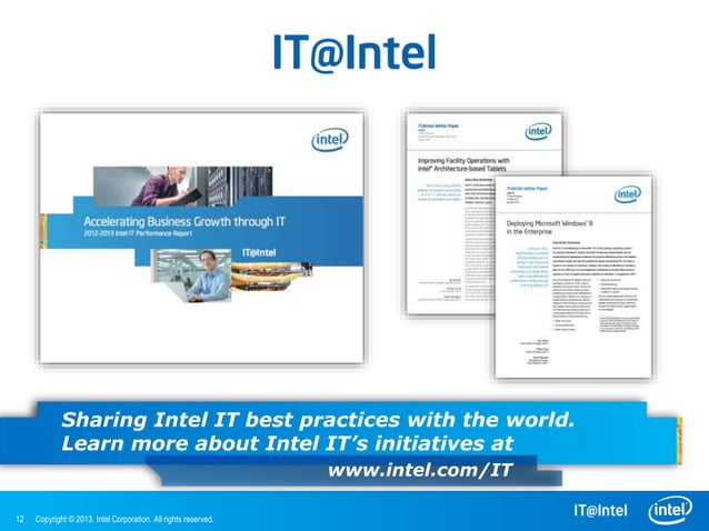 Deploying Intel Architecture-based Tablets with Windows* 8 at Intel | PPT