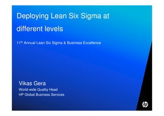 Deploying lean six sigma at different_levels | PPT