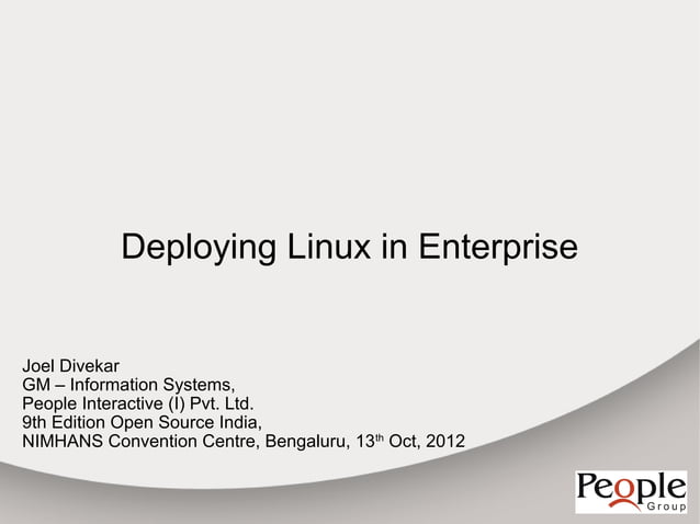 Deploying linux in enterprise | PPT
