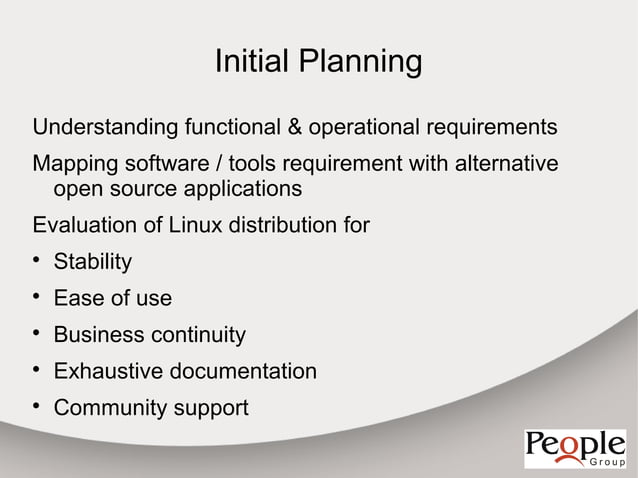 Deploying linux in enterprise | PPT