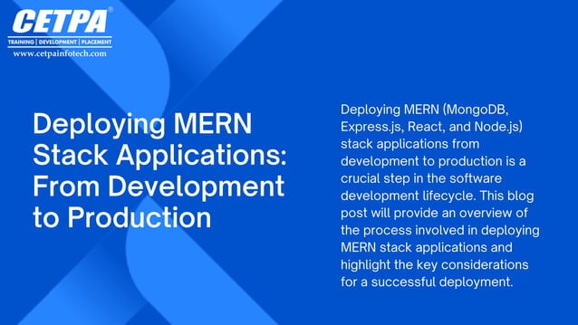 Deploying MERN Stack Applications From Development to Production - Blog in.pptx | Free Download