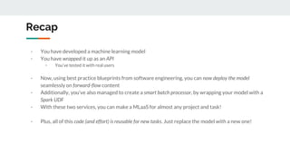 Notes on Deploying Machine-learning Models at Scale | PPT