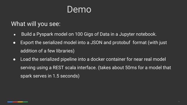 Deploying spark ml models | PPT