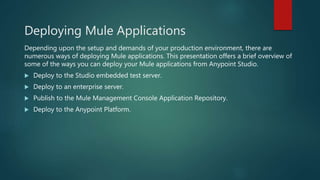 Deploying mule applications | PPT