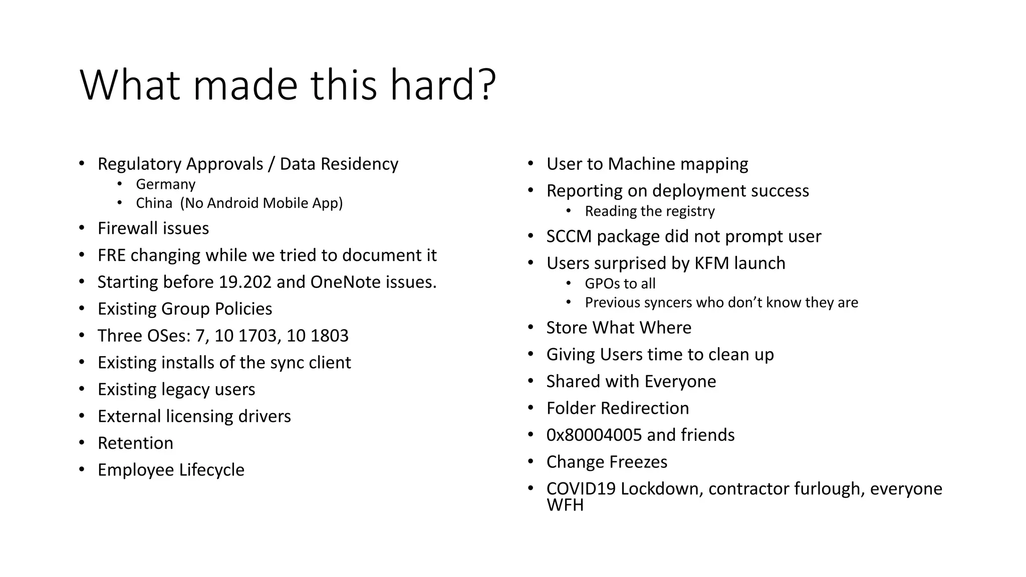 Lessons Learned while Deploying OneDrive Sync | PPT Lessons Learned while Deploying OneDrive Sync | PPT