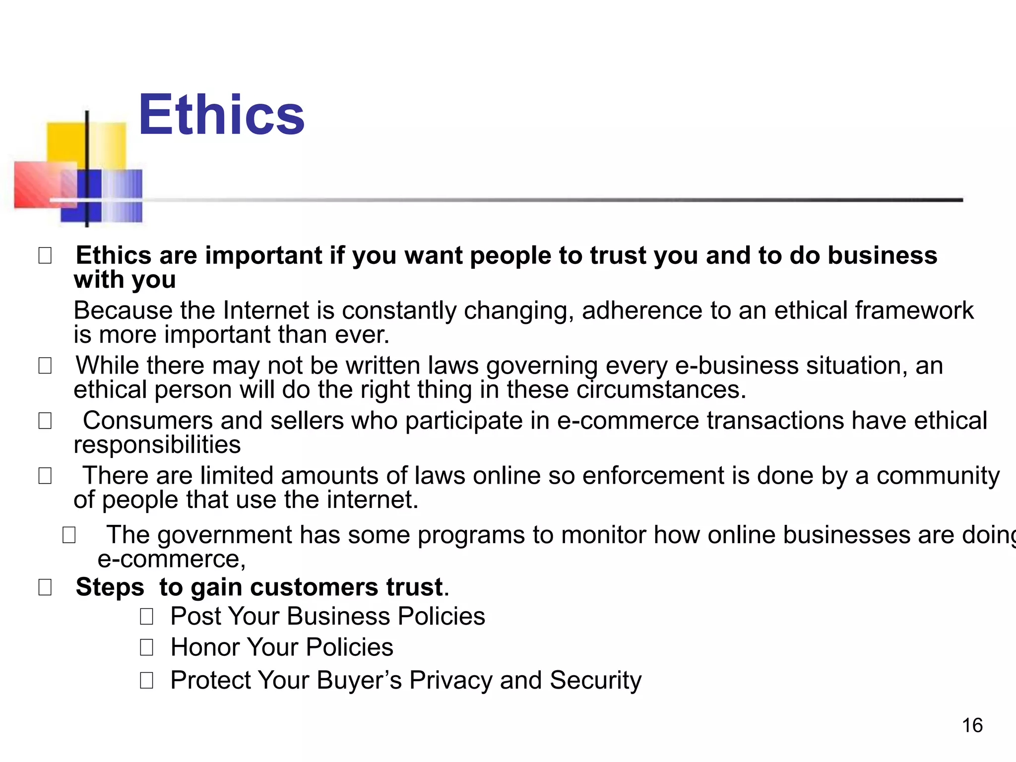 social, legal and ethical issues of e-commerce.. | PPTX