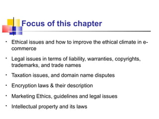 social, legal and ethical issues of e-commerce.. | PPTX