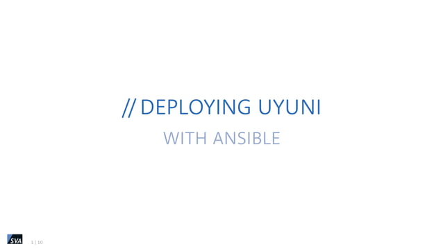Deploying Uyuni with Ansible | PDF