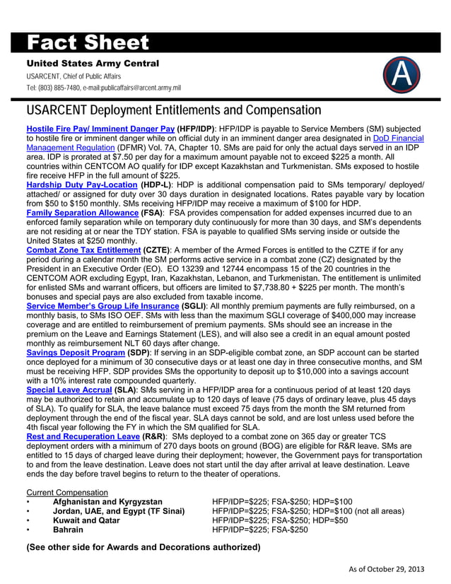 Deployment entitlements fact sheet 29 oct 13v6[1] | PDF