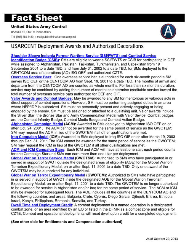 Deployment entitlements fact sheet 29 oct 13v6[1] | PDF