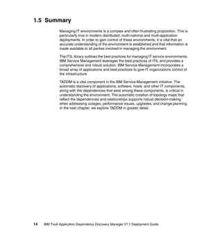 Deployment guide series ibm tivoli application dependency discovery manager v7.1 sg247616 | PDF