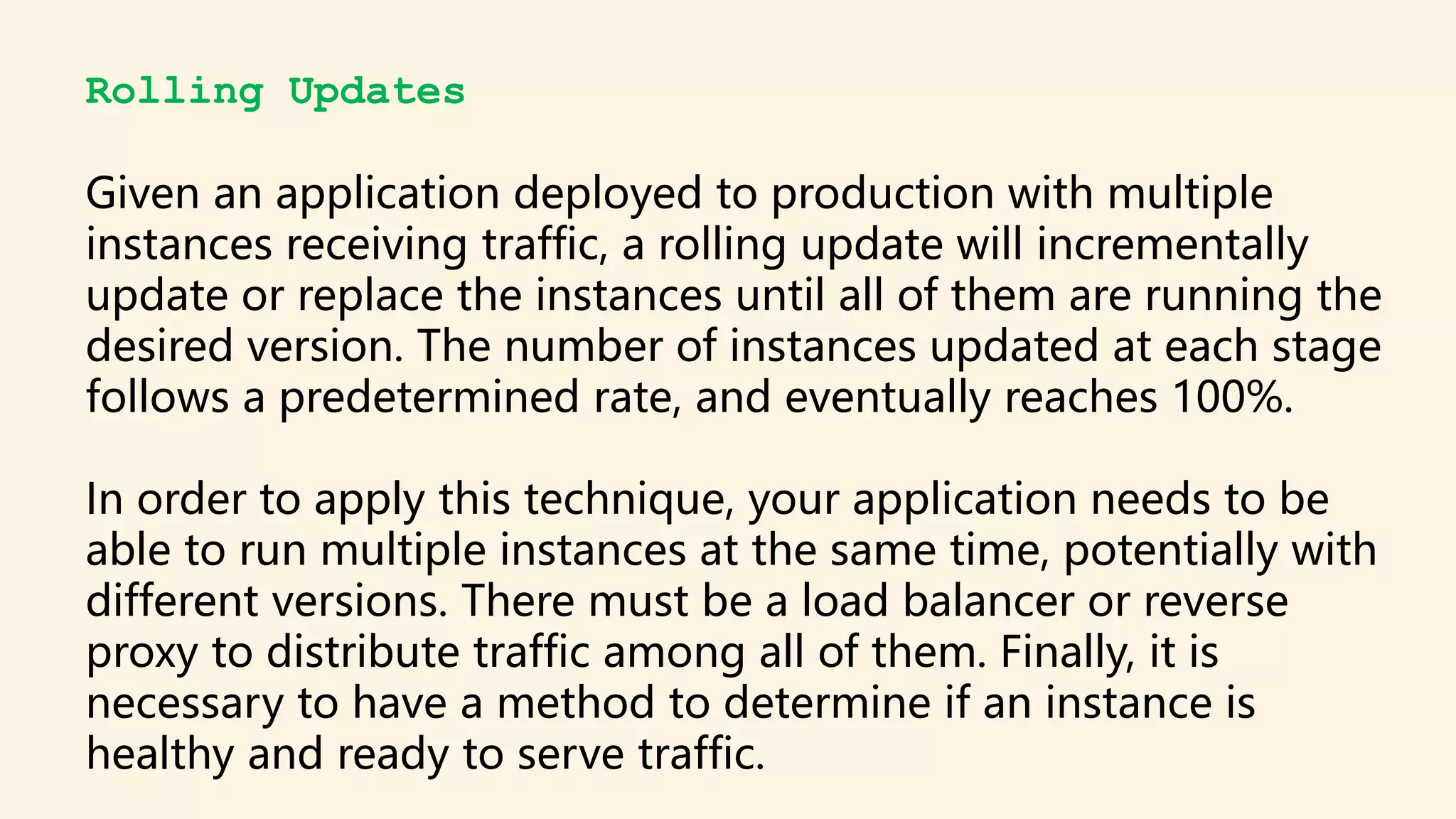 Deployment model Rolling upgrade deployment | PPTX