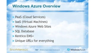 Deployment options for Kentico CMS on Windows Azure | PPT