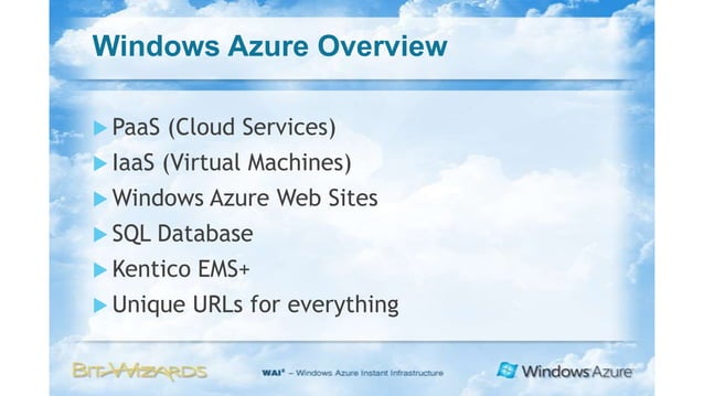Deployment options for Kentico CMS on Windows Azure | PPT