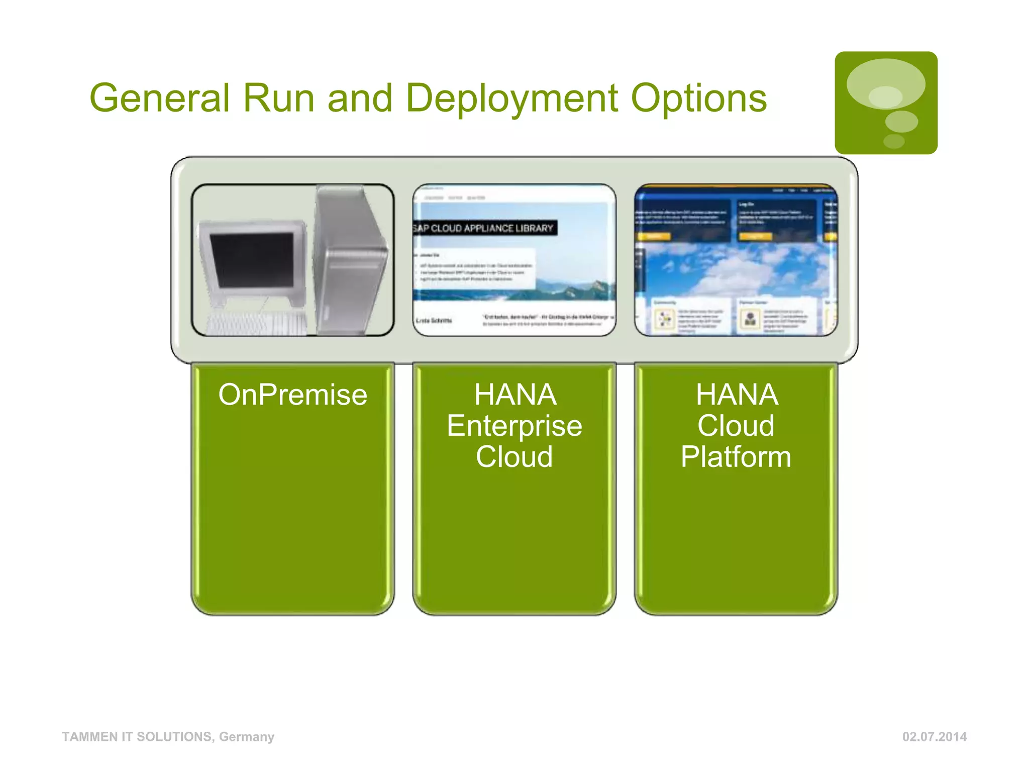 SAP HANA Run and Deployment Options | PPTX