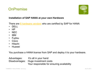 SAP HANA Run and Deployment Options | PPTX