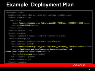 WebLogic Deployment Plan Example | PPT
