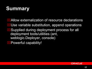 WebLogic Deployment Plan Example | PPT