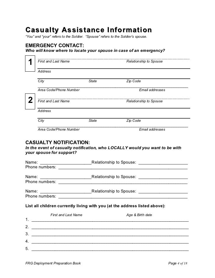 Deployment Preparation Book