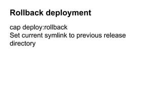 Deployment with capistrano | PPT