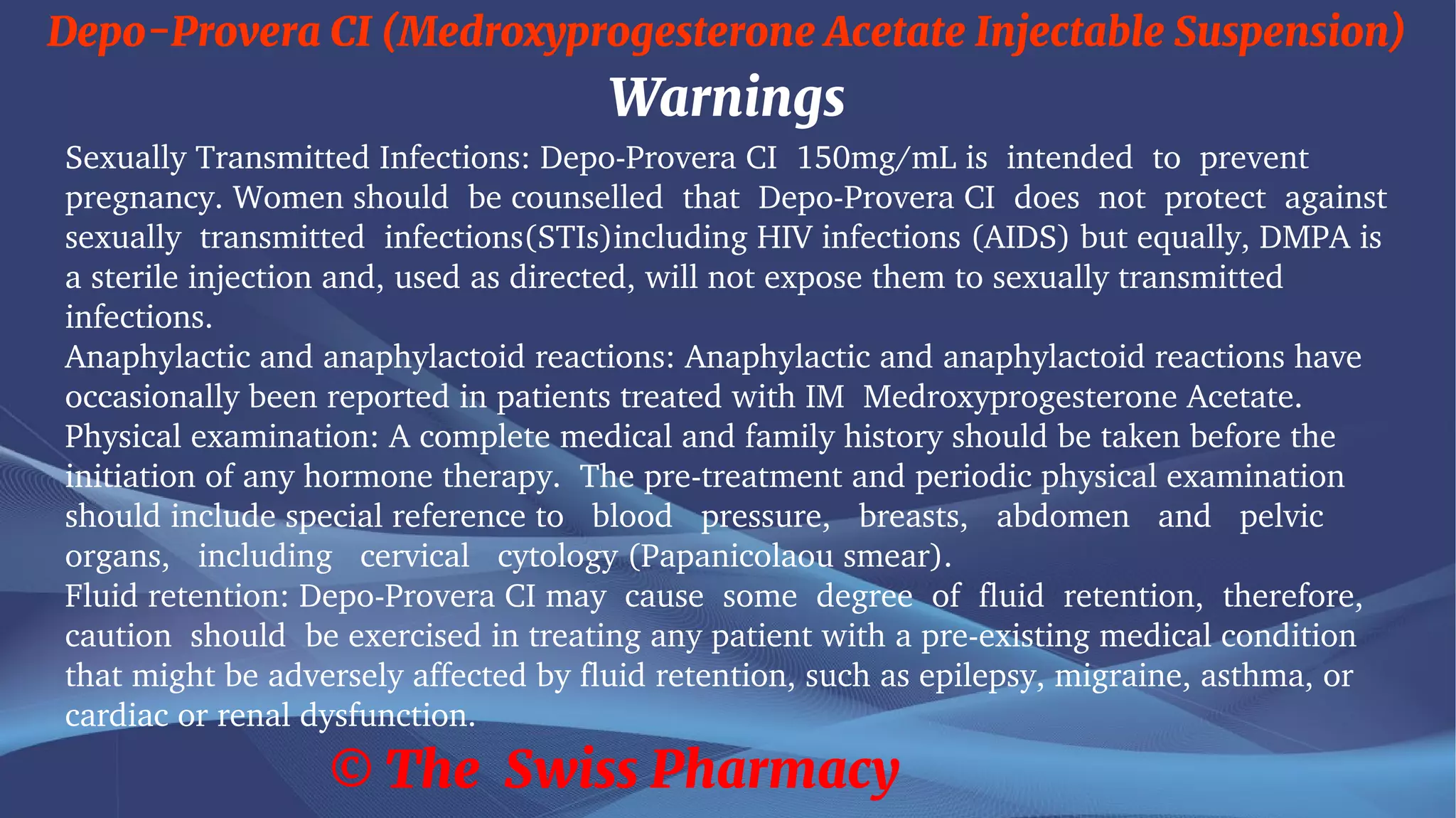 Depo-Provera CI (Medroxyprogesterone Acetate Injectable Suspension) | PDF