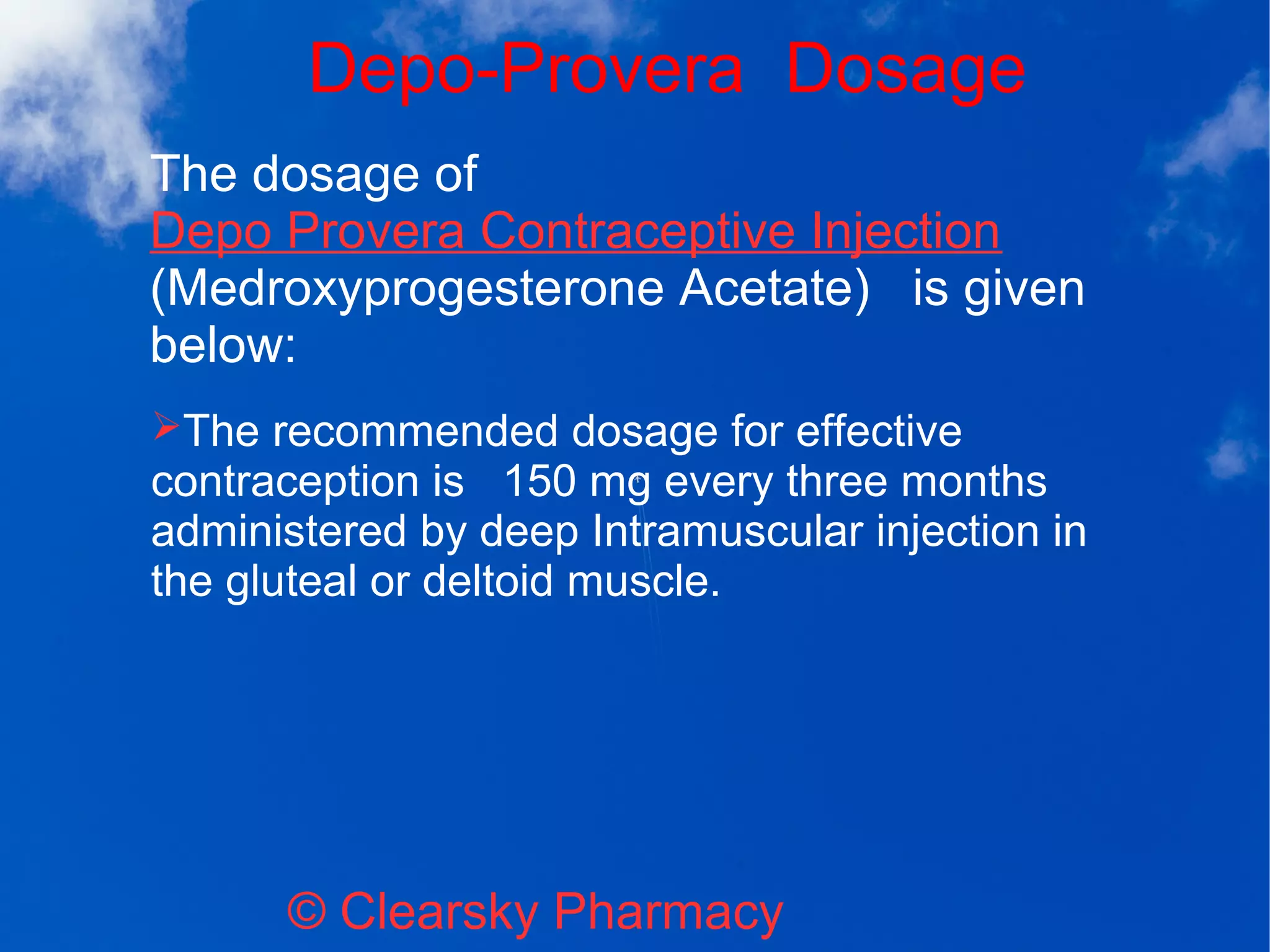 Depo Provera Contraceptive Injection | ODP