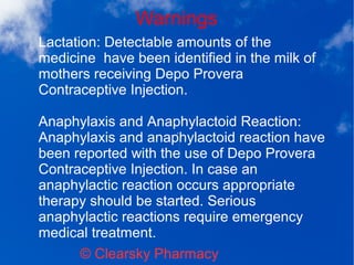 Depo Provera Contraceptive Injection | ODP