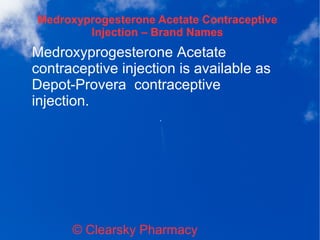 Depo Provera Contraceptive Injection | ODP