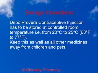 Depo Provera Contraceptive Injection | ODP