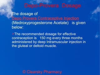 Depo Provera Contraceptive Injection | ODP