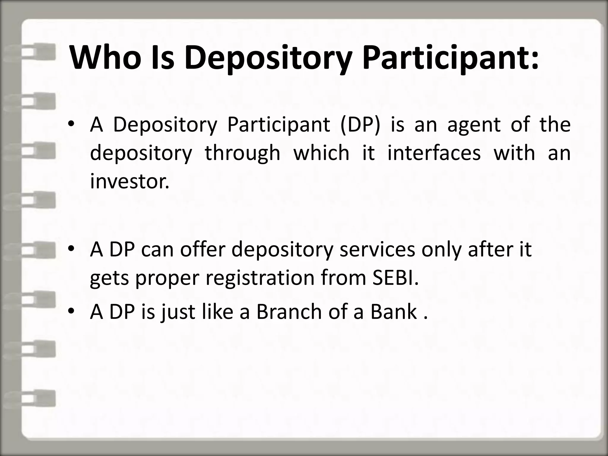 Depoitory system IN INDIA | PPTX
