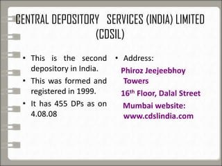 Depoitory system IN INDIA | PPTX