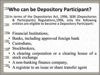 Depoitory system IN INDIA | PPTX