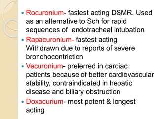 Depolarising and non depolarising smr | PPTX