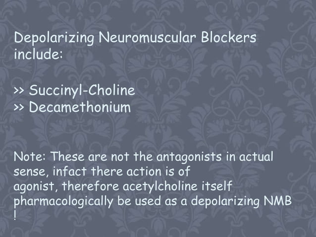 Depolarizing Neuromuscular Blockers | PPTX