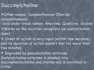 Depolarizing Neuromuscular Blockers | PPTX