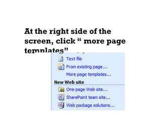 basic tutorial for frontpage 2003 | PPTX